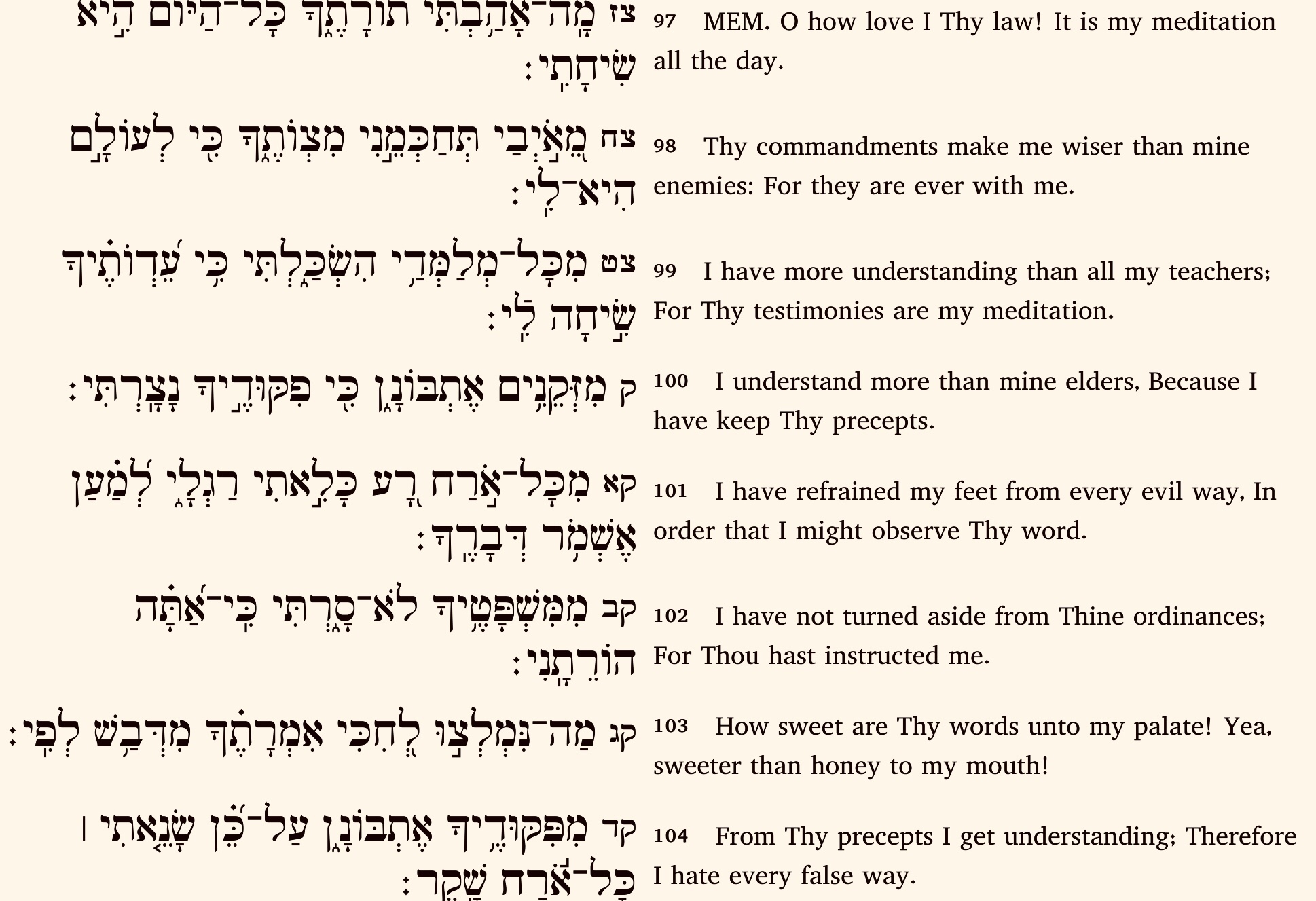 ReMEMbering Psalm 119:97–104 – Verba Sparsa