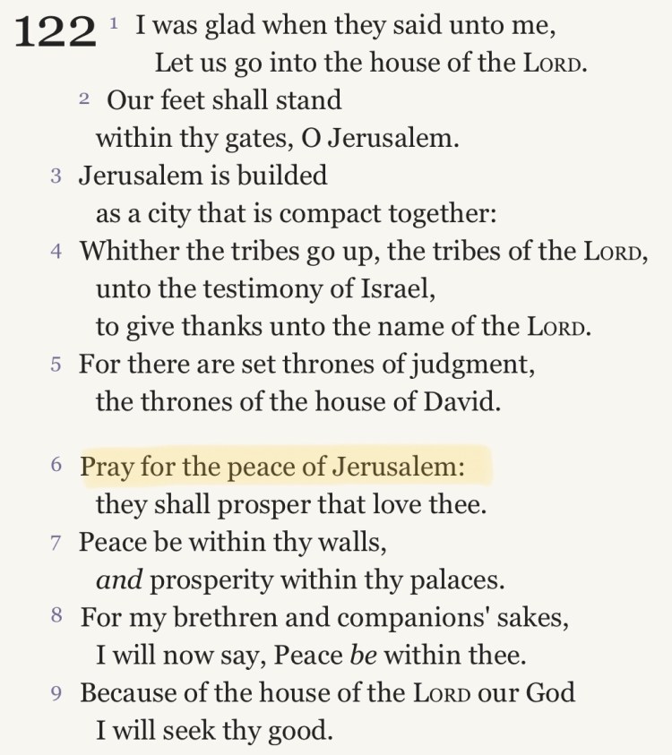 How to pray for the peace of Jerusalem (Psalm 122) – Verba Sparsa
